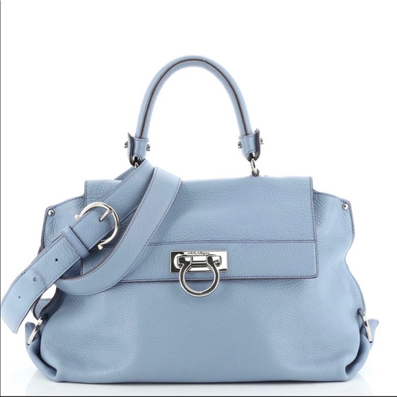 Salvatore Ferragamo | Bags | Salvatore Ferragamo Light Blue Leather ...